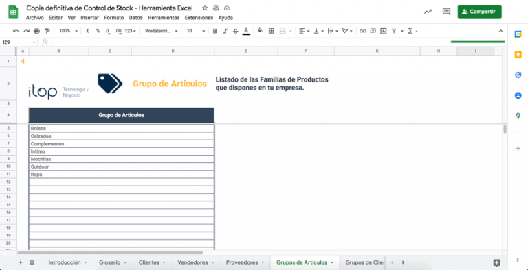 Herramienta de Excel Control de Stock